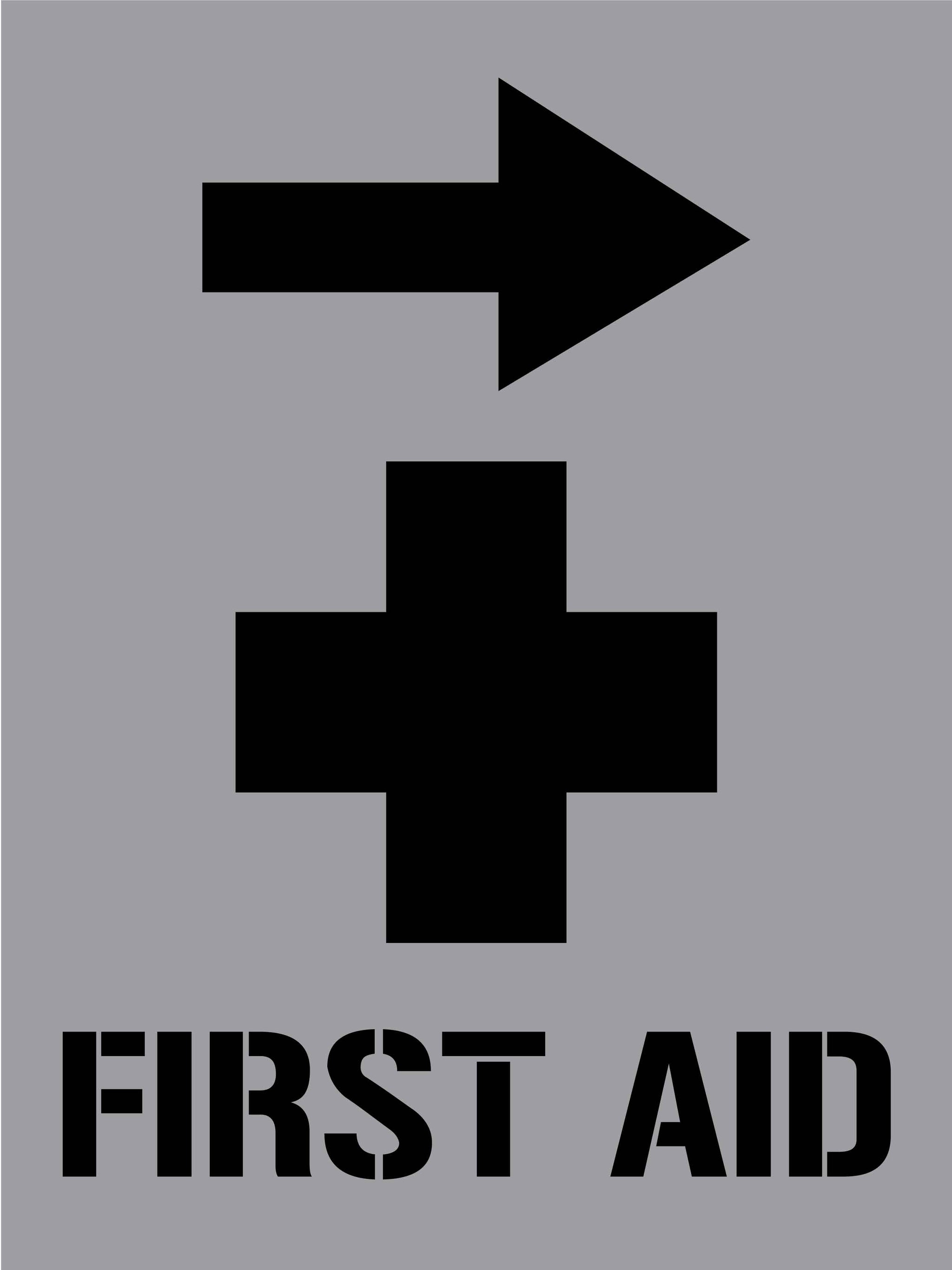 First Aid Right Arrow - Aluminium Composite Stencil – New Signs
