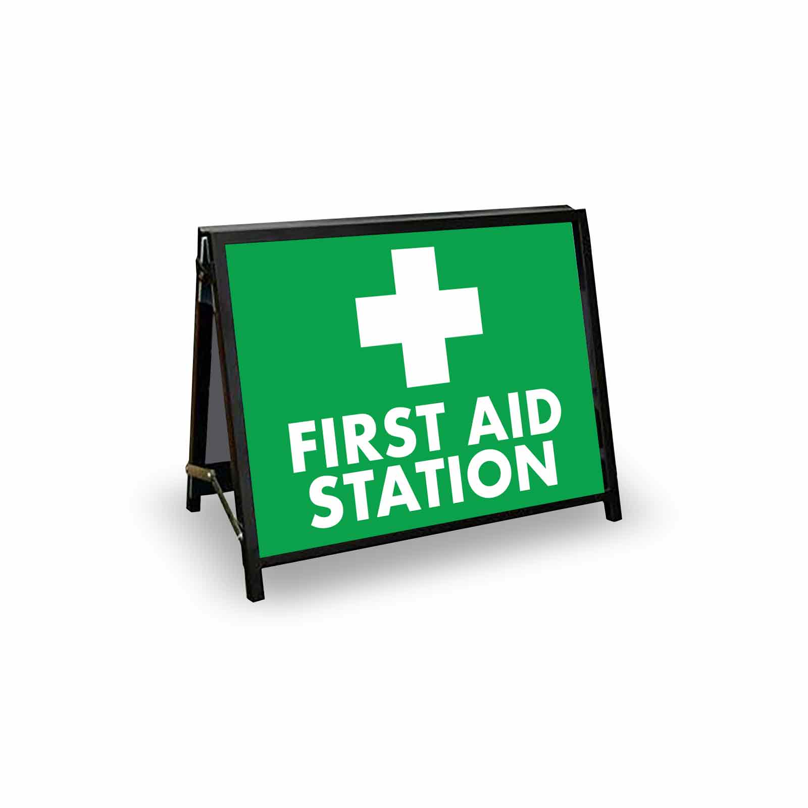 A-Frame Landscape Black - First Aid Station Corflute Inserts – New Signs