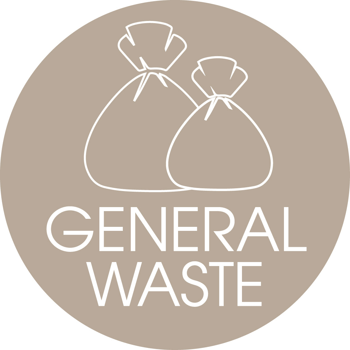General Waste Fawn Background Circle Bin Sticker – New Signs