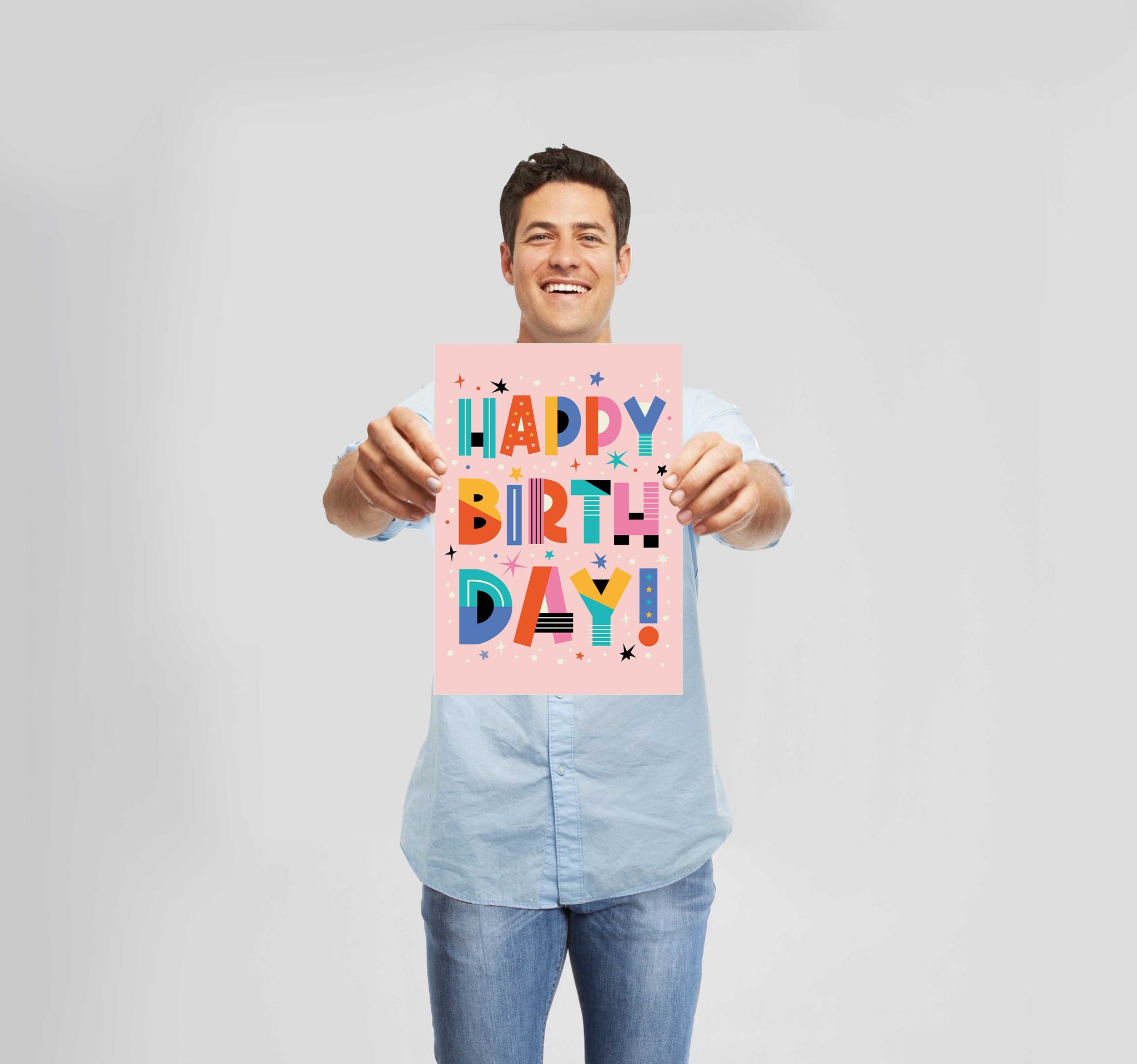 Happy Birthday Pink Poster Poster Wall Art Prints – New Signs