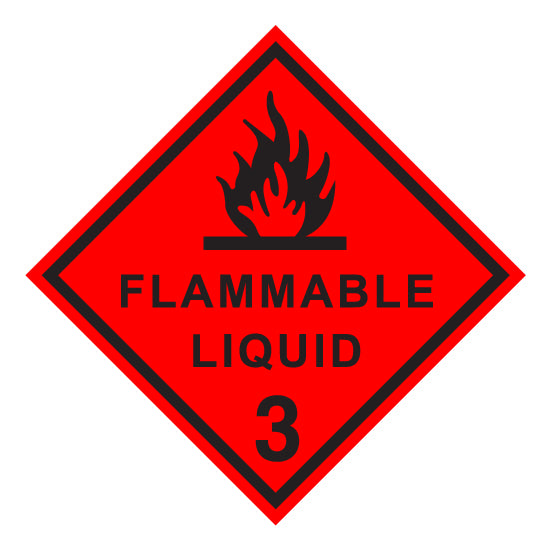 Hazchem CLASS 3 - FLAMMABLE LIQUID - BLACK - Sticker – New Signs