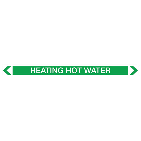 Water - Heating Hot Water - Pipe Marker Sticker – New Signs