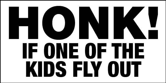 Honk If One Of The Kids Fly Out Car Bumper Stickers – New Signs