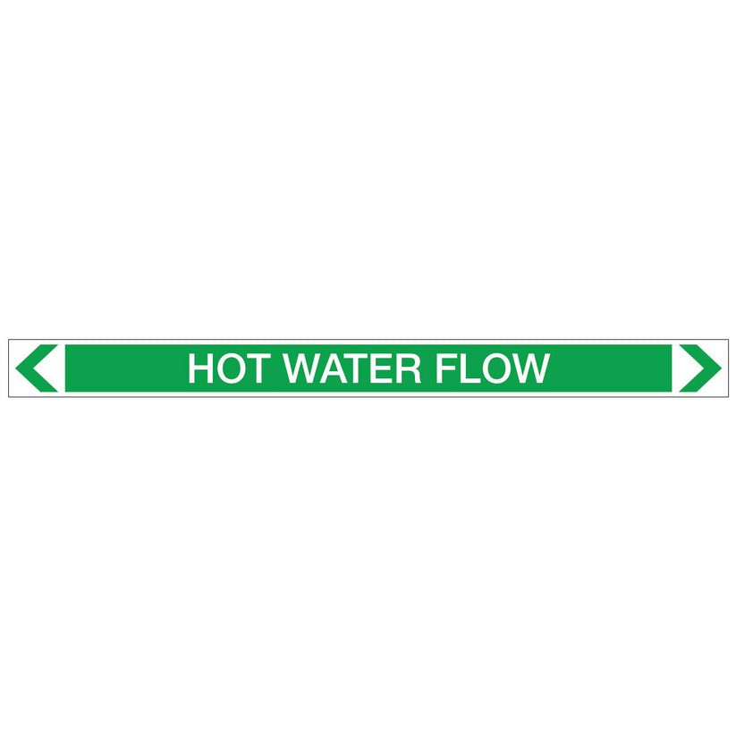 Water - Hot Water Flow - Pipe Marker Sticker – New Signs