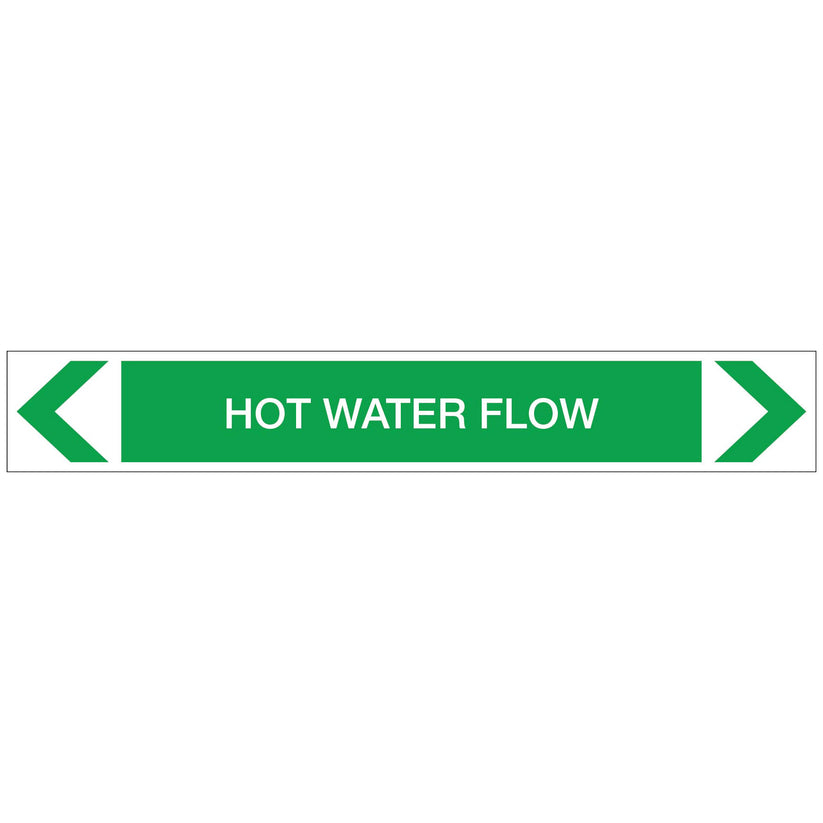 Water - Hot Water Flow - Pipe Marker Sticker – New Signs