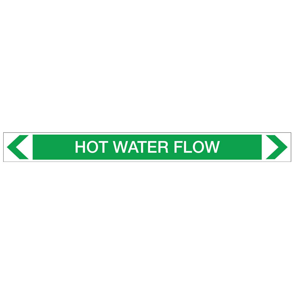 Water - Hot Water Flow - Pipe Marker Sticker – New Signs