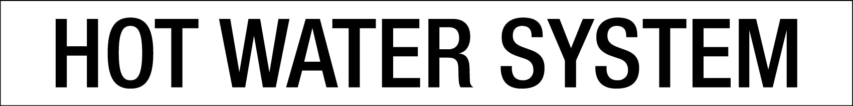 Hot Water System - Statutory Sign – New Signs