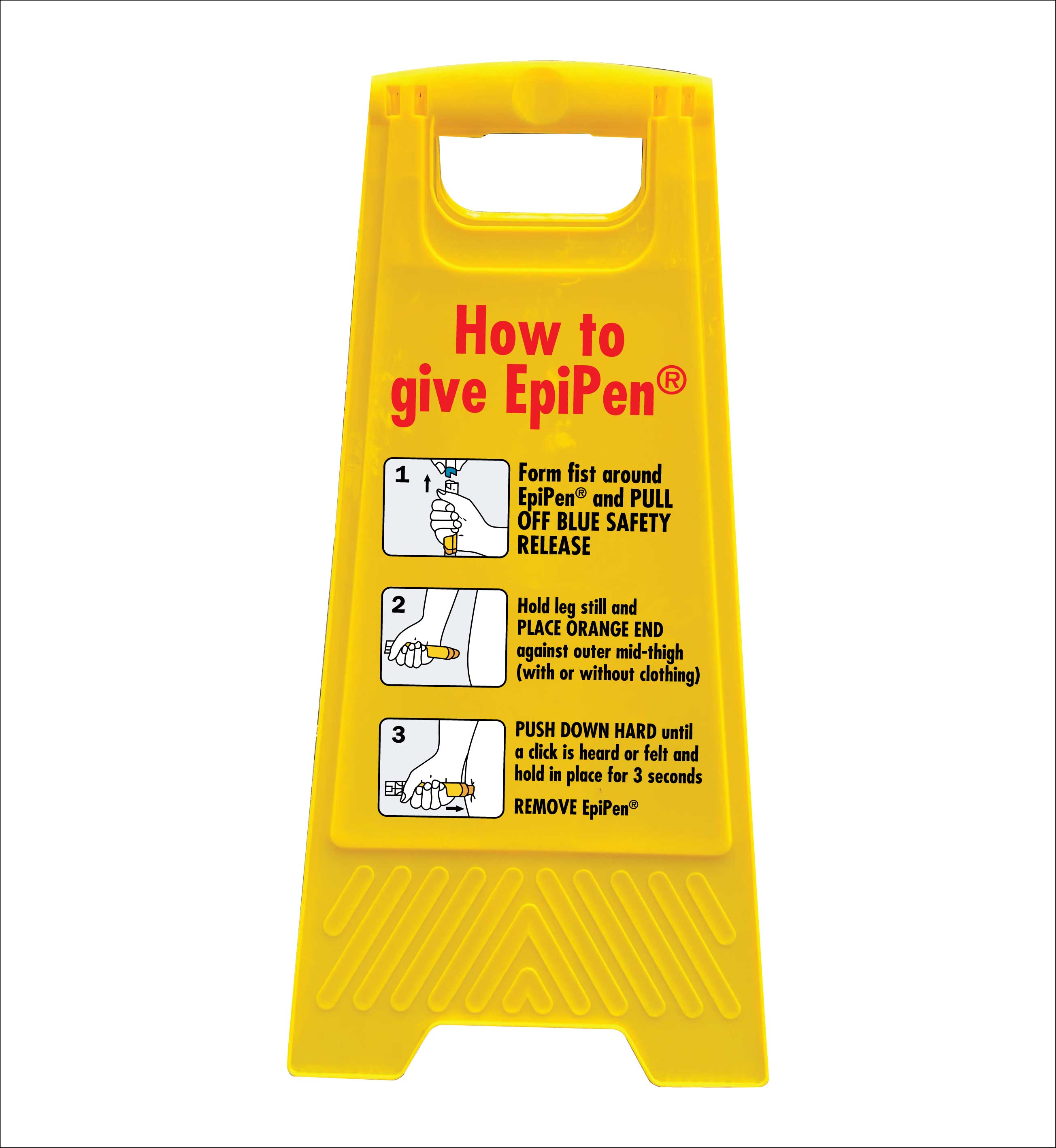 Yellow A-Frame - How To Give EpiPen – New Signs
