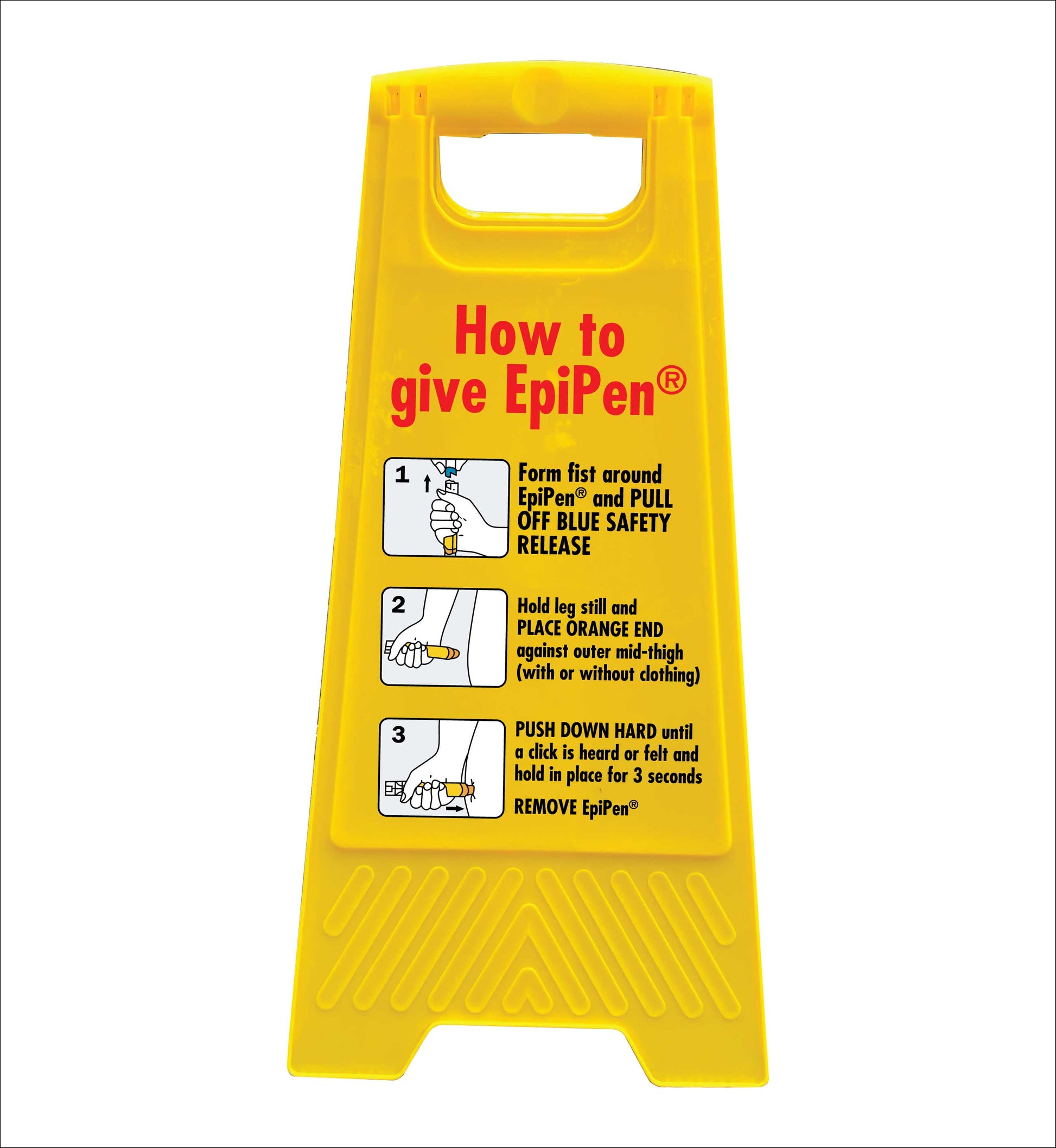 Yellow A-Frame - How To Give EpiPen – New Signs