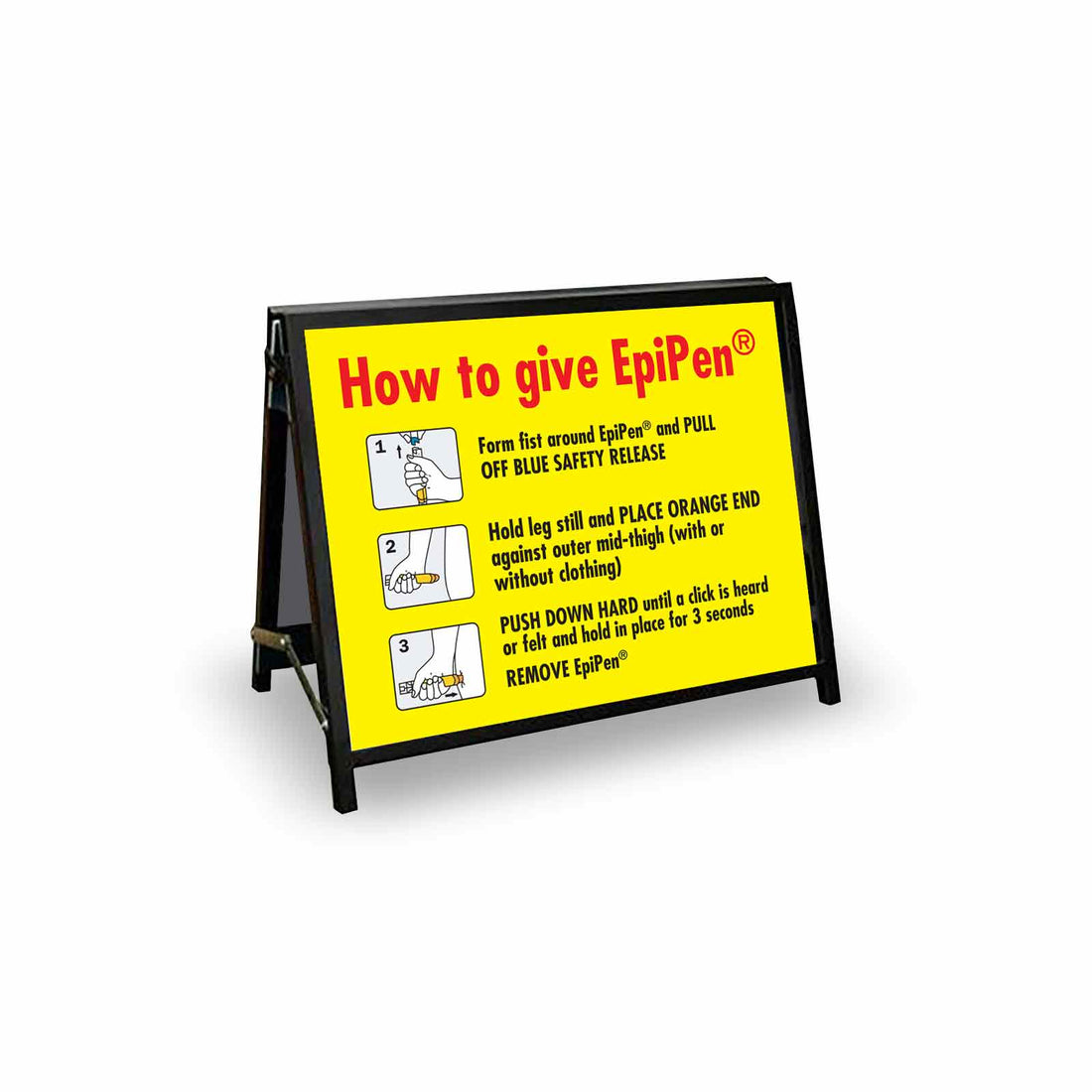 A-Frame Landscape Black - How To Give EpiPen Corflute Inserts – New Signs