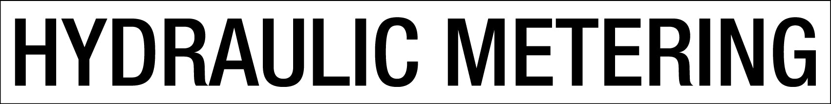Hydraulic Metering- Statutory Sign – New Signs