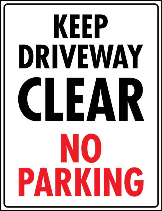 Keep Driveway Clear No Parking Wheelie Bin Sticker – New Signs
