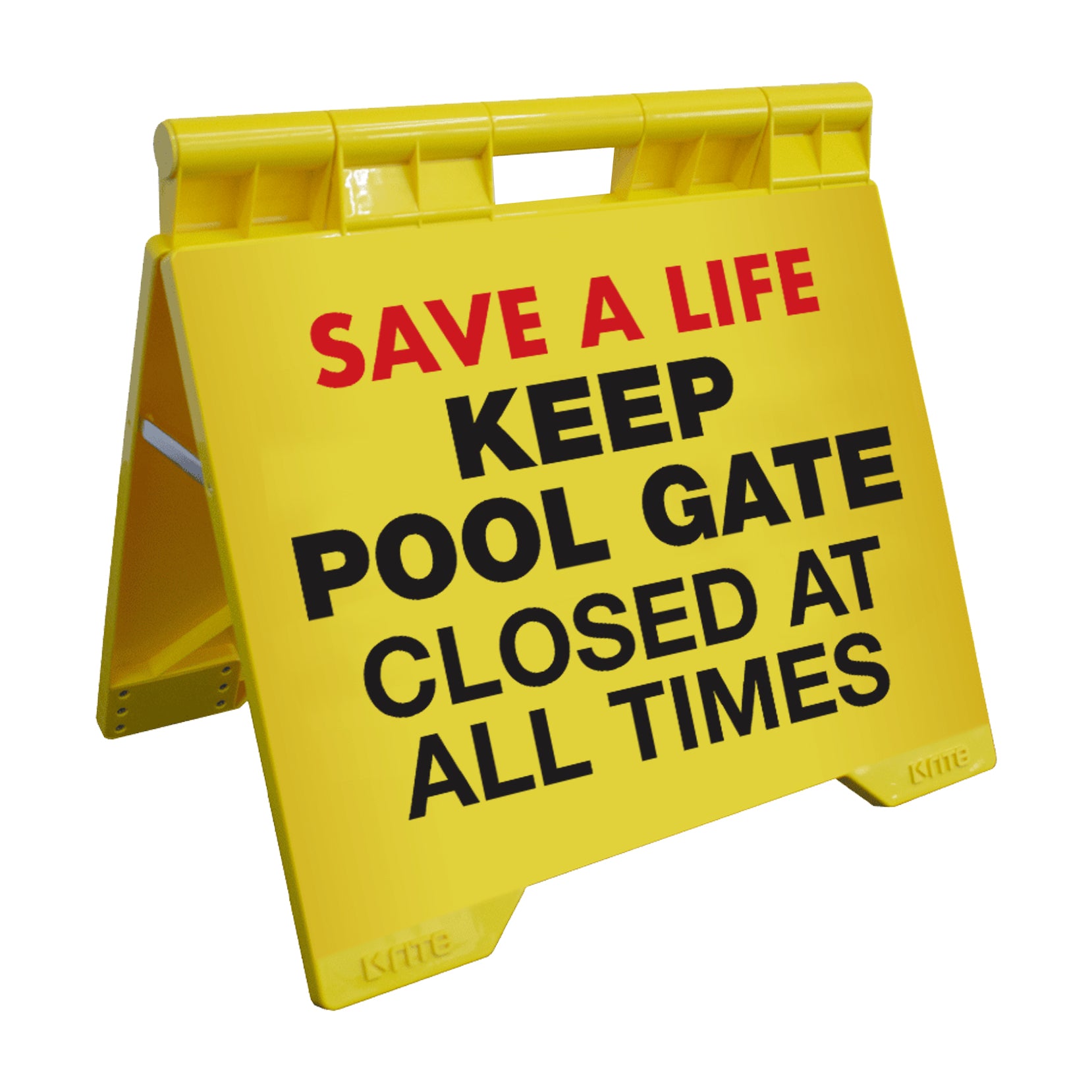 Keep Pool Gate Closed At All Times - Evarite A-Frame Sign – New Signs