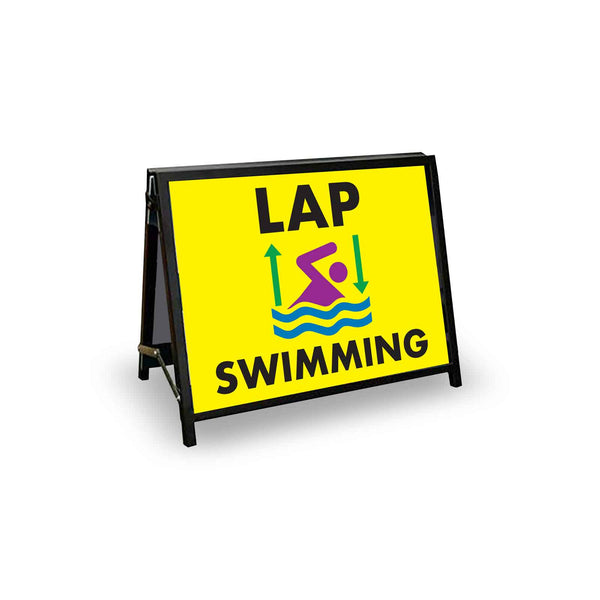 A-Frame Landscape Black - Lap Swimming Corflute Inserts – New Signs