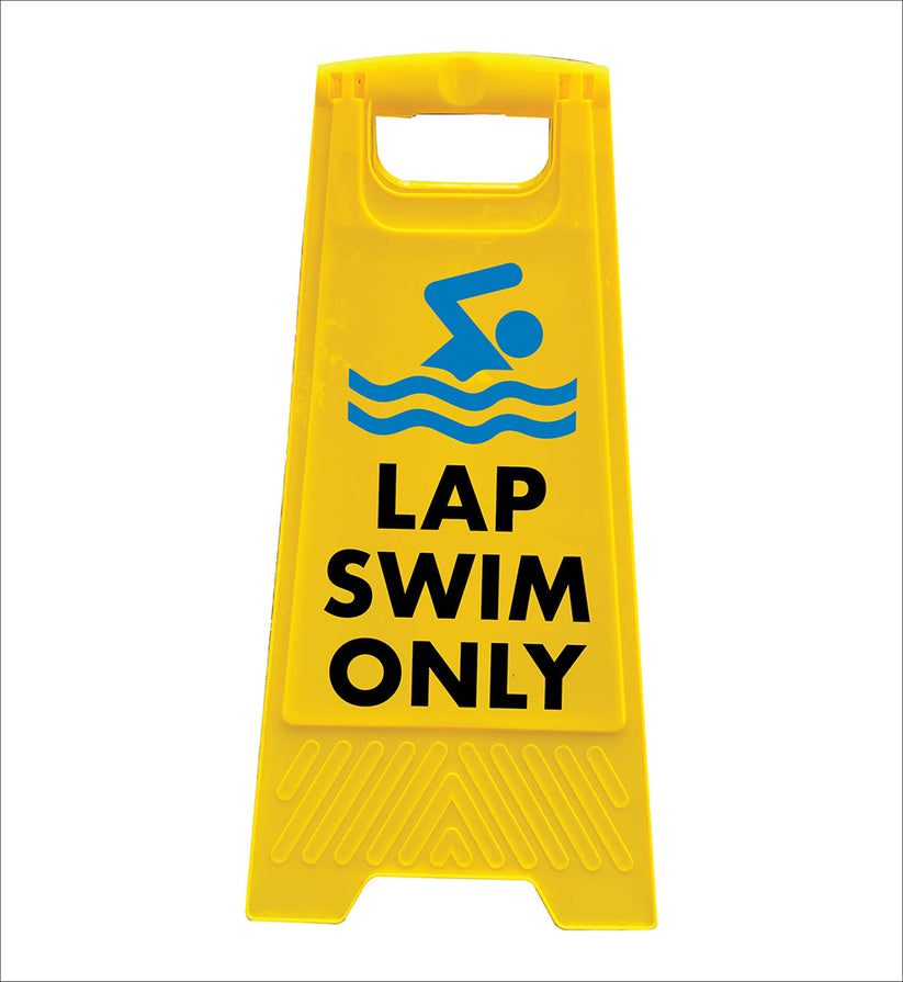Yellow A-Frame - Lap Swim Only – New Signs