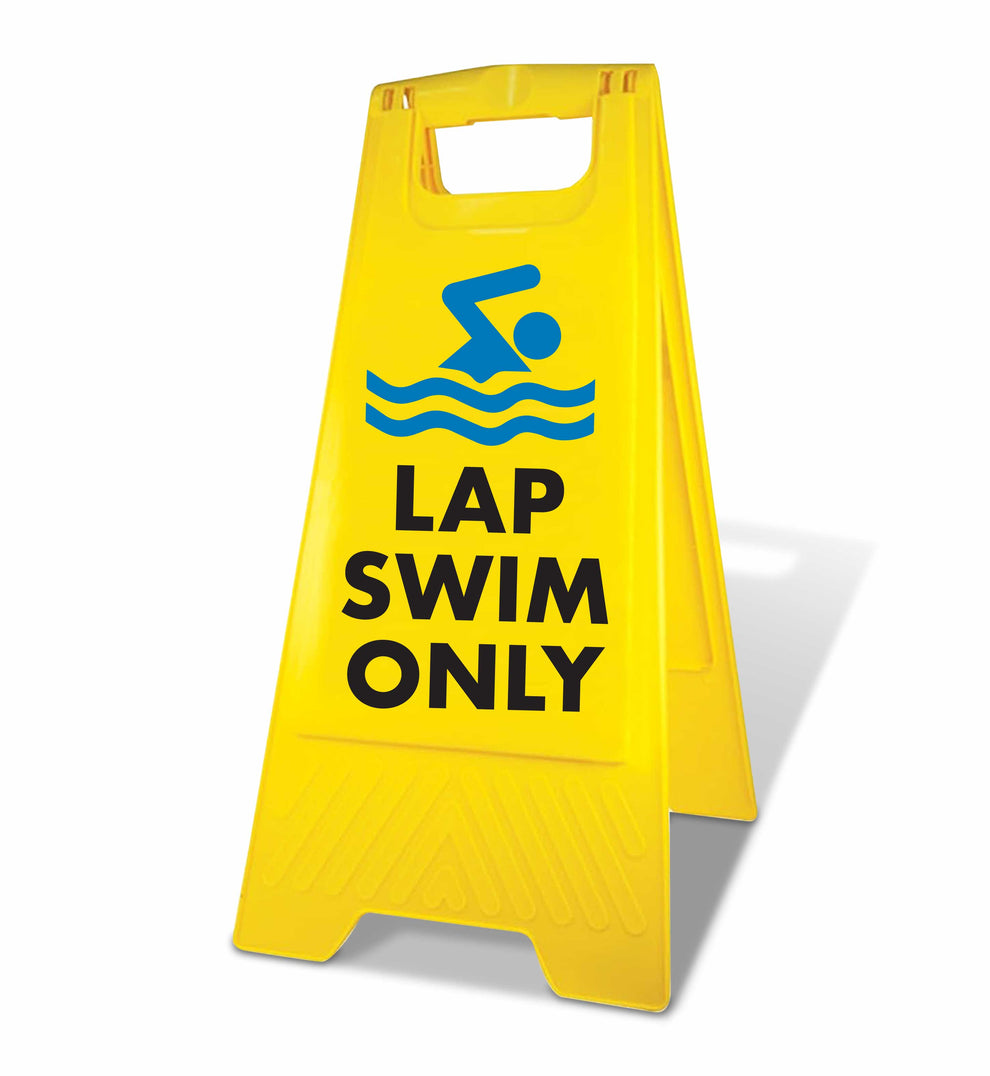 Yellow A-Frame - Lap Swim Only – New Signs