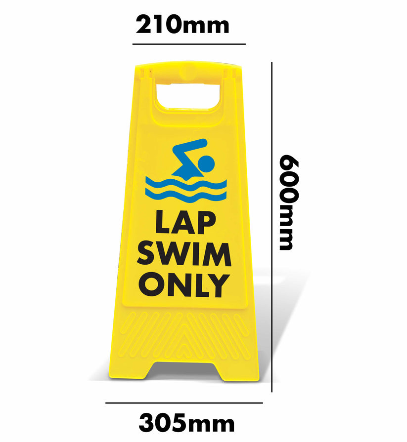 Yellow A-Frame - Lap Swim Only – New Signs