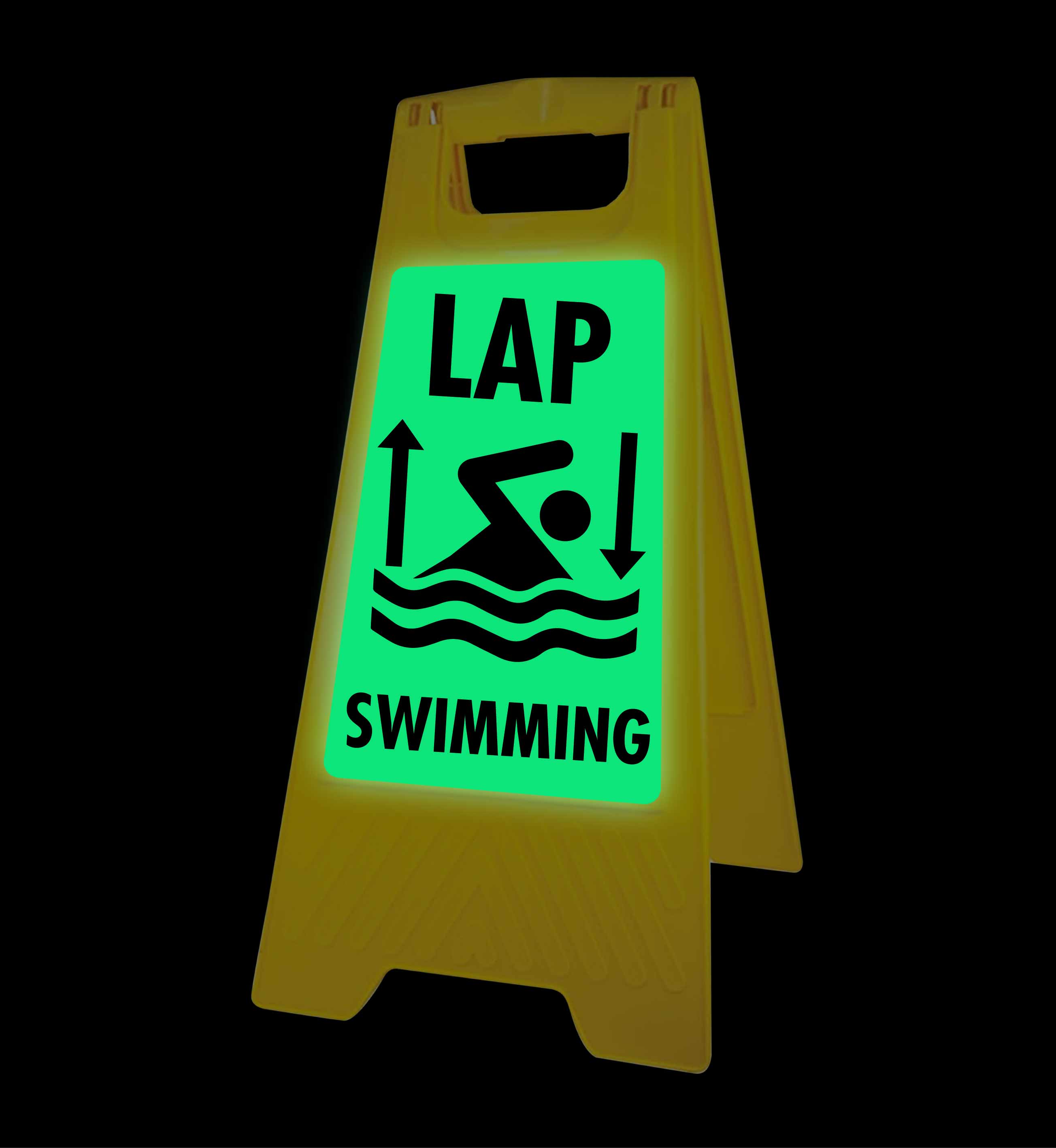 Glow In The Dark - Yellow A-Frame - Lap Swimming – New Signs
