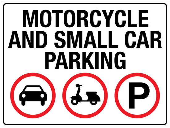 Motorcycle And Small Car Parking Sign – New Signs