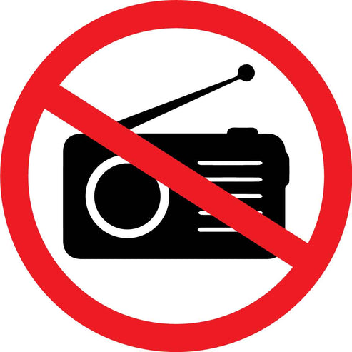 No Radios Decal – New Signs