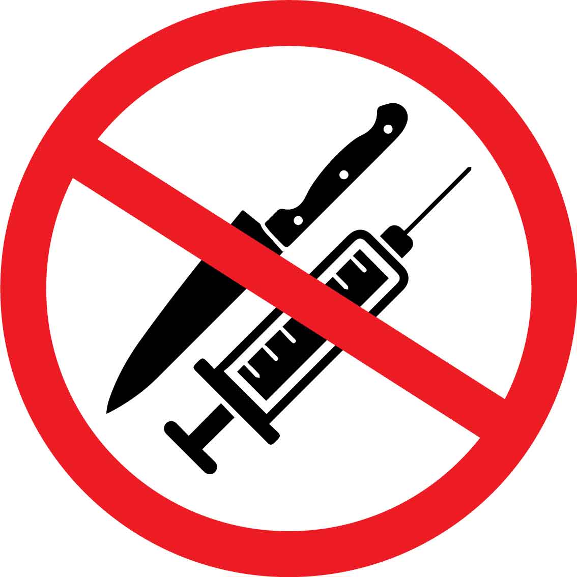 No Sharp Objects Decals – New Signs