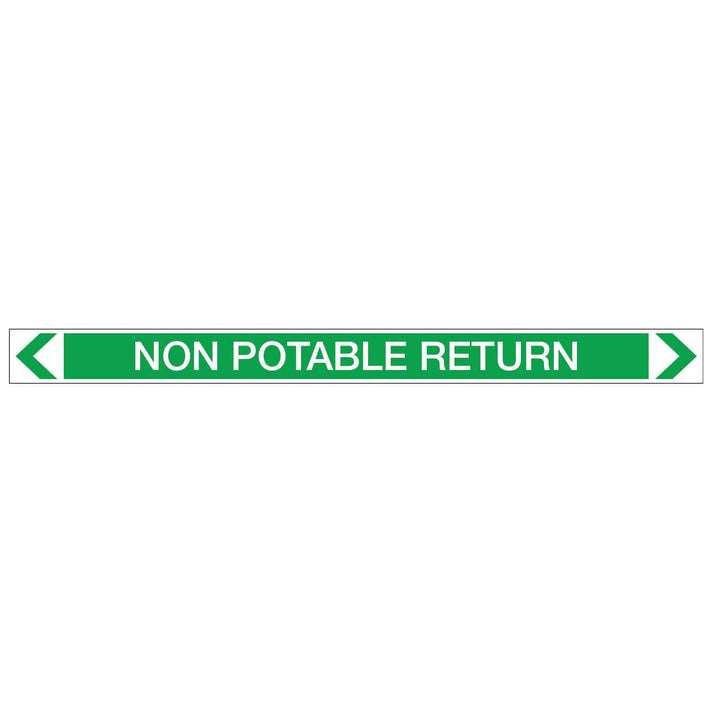 Water - Non Potable Return - Pipe Marker Sticker – New Signs