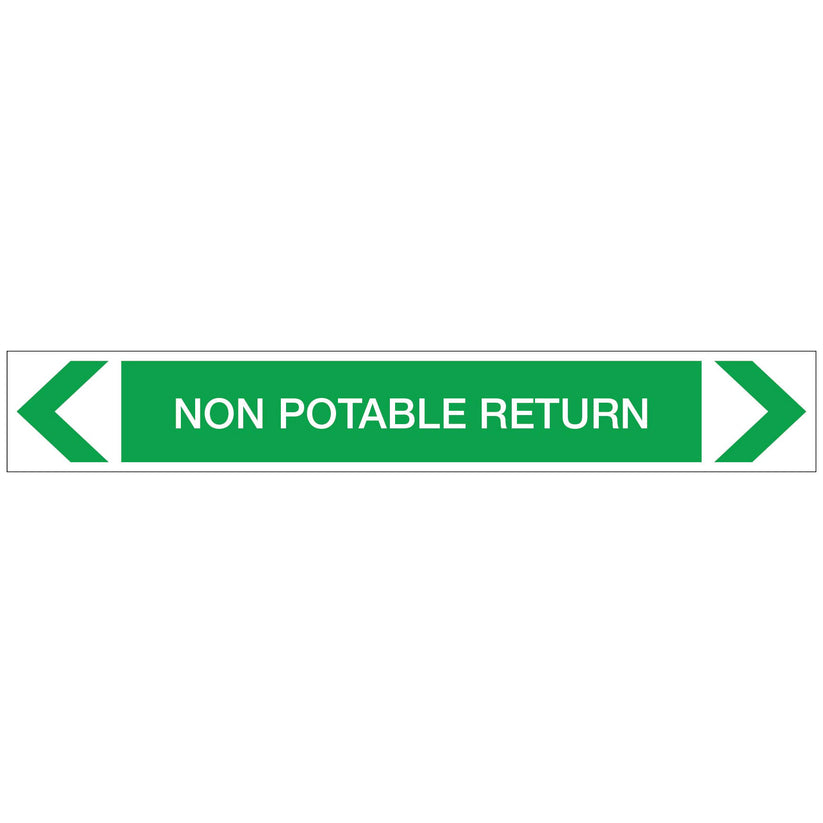 Water - Non Potable Return - Pipe Marker Sticker – New Signs
