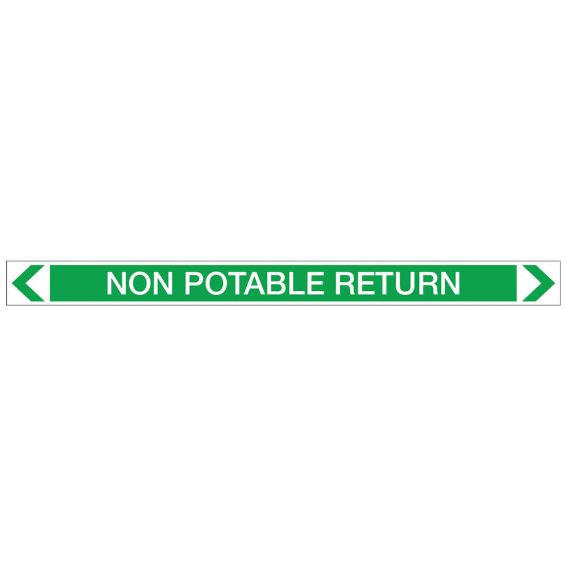 Water - Non Potable Return - Pipe Marker Sticker – New Signs