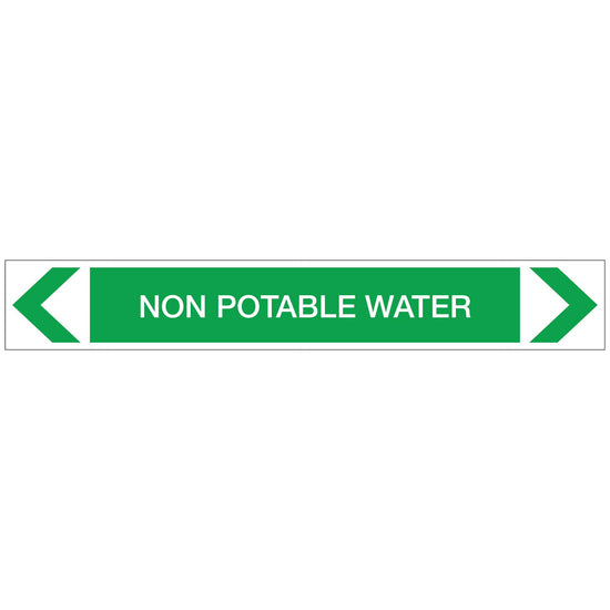 Water - Non Potable Water - Pipe Marker Sticker – New Signs