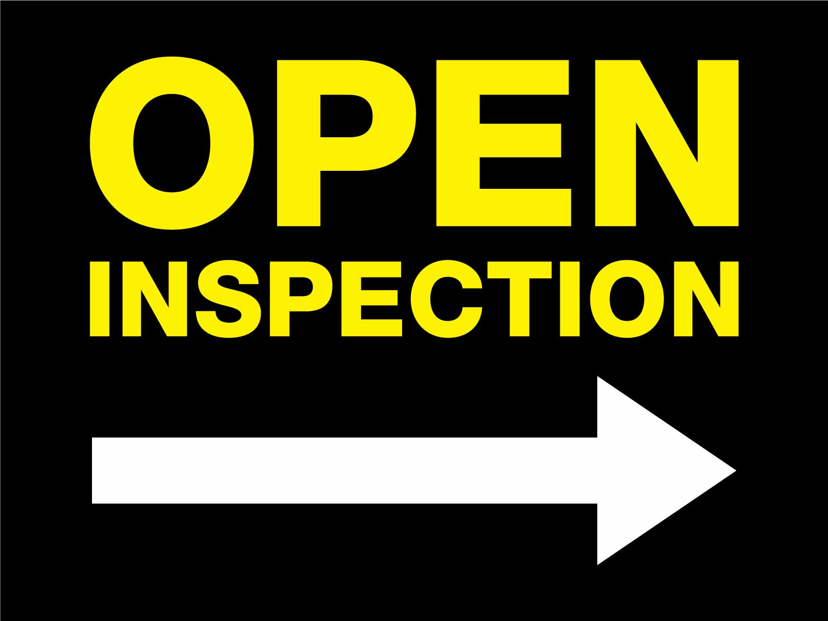 Open Inspection Right Arrow – New Signs