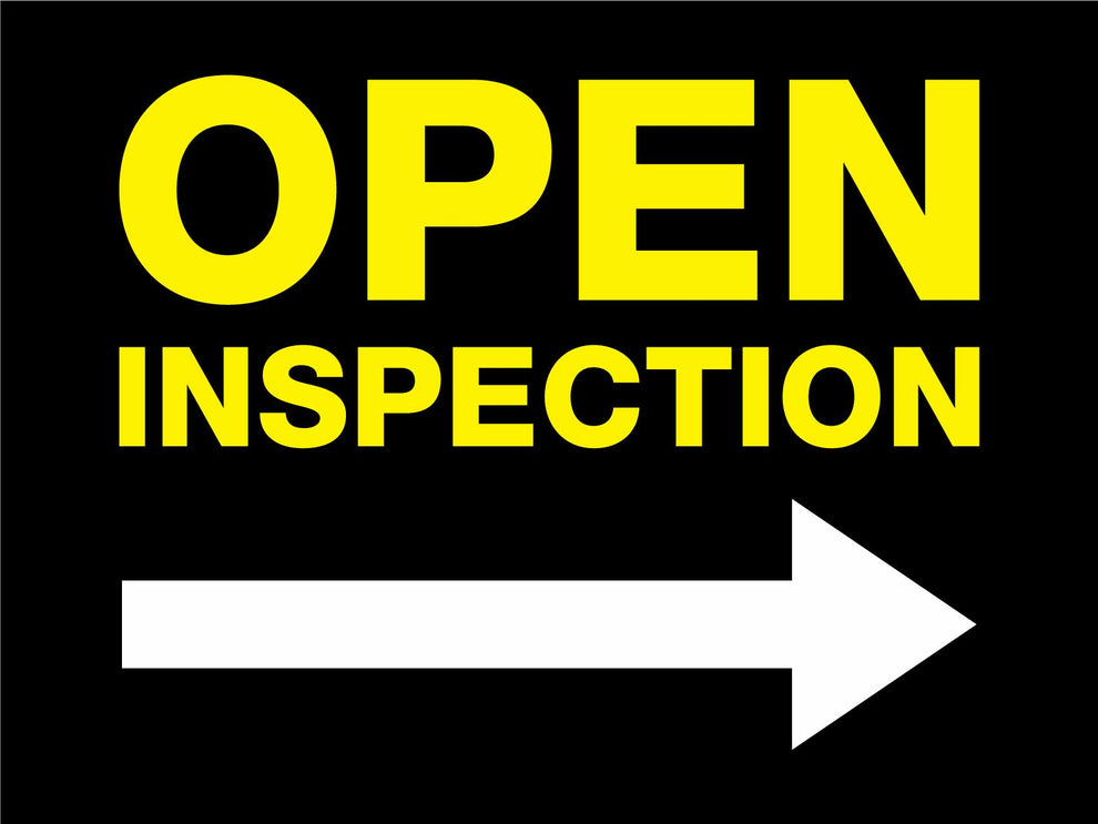 Open Inspection Right Arrow – New Signs