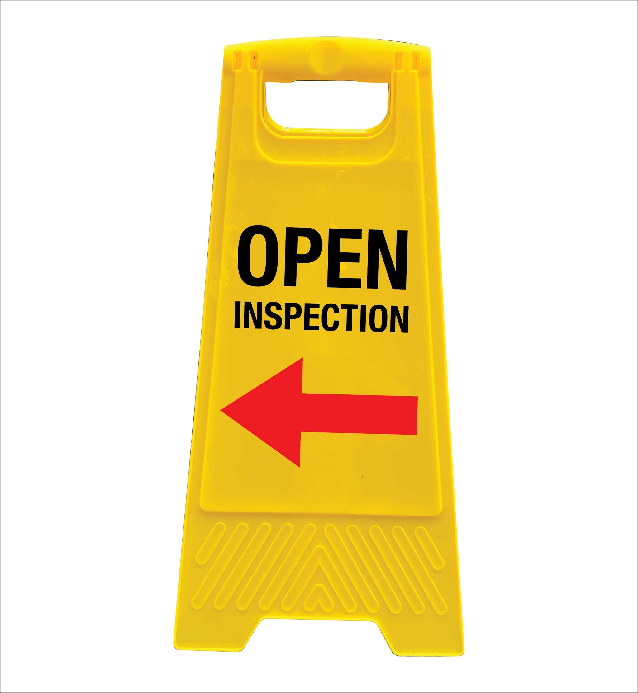 Yellow A-Frame - Open Inspection Left Arrow – New Signs