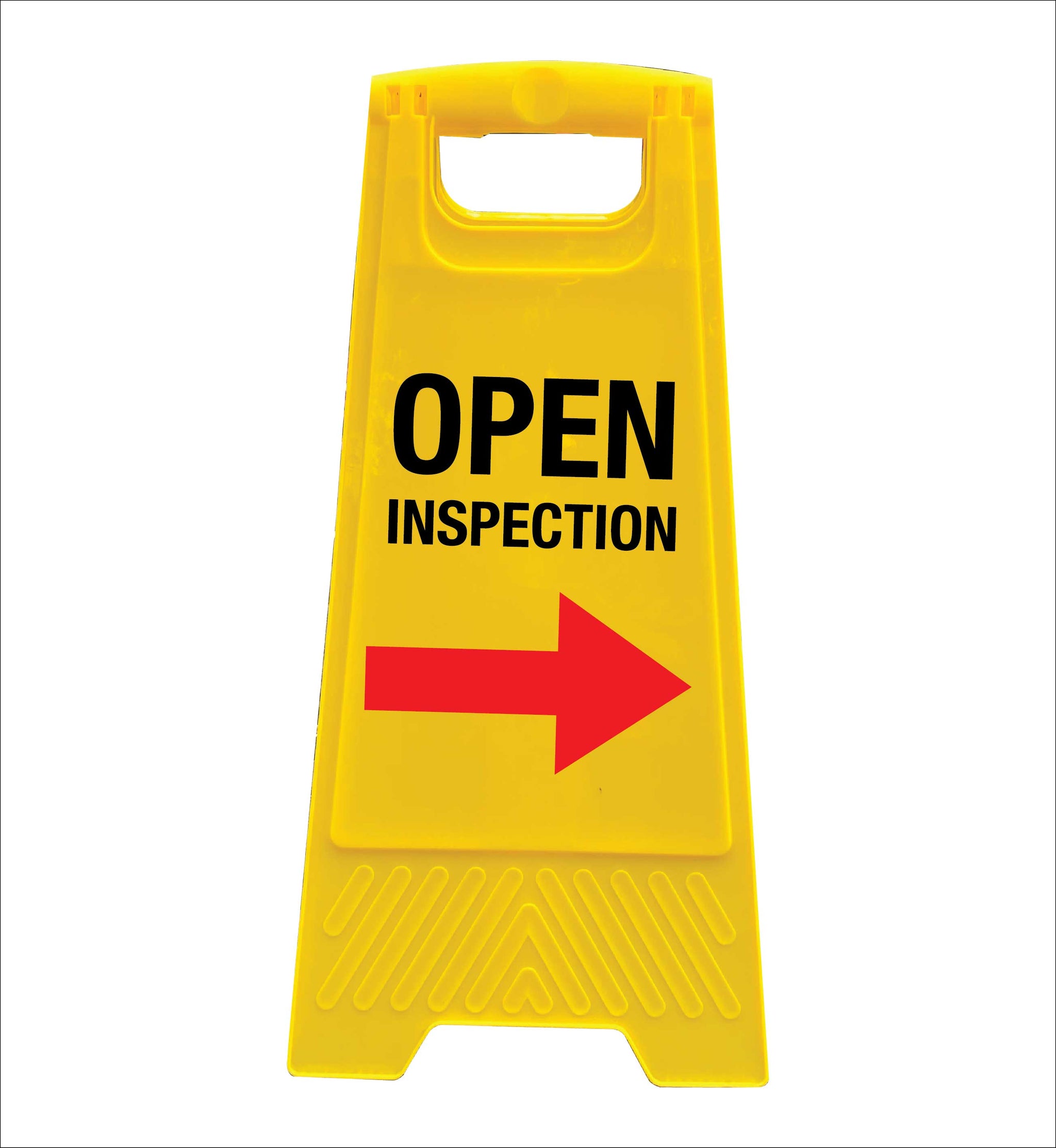 Yellow A-Frame - Open Inspection Right Arrow – New Signs