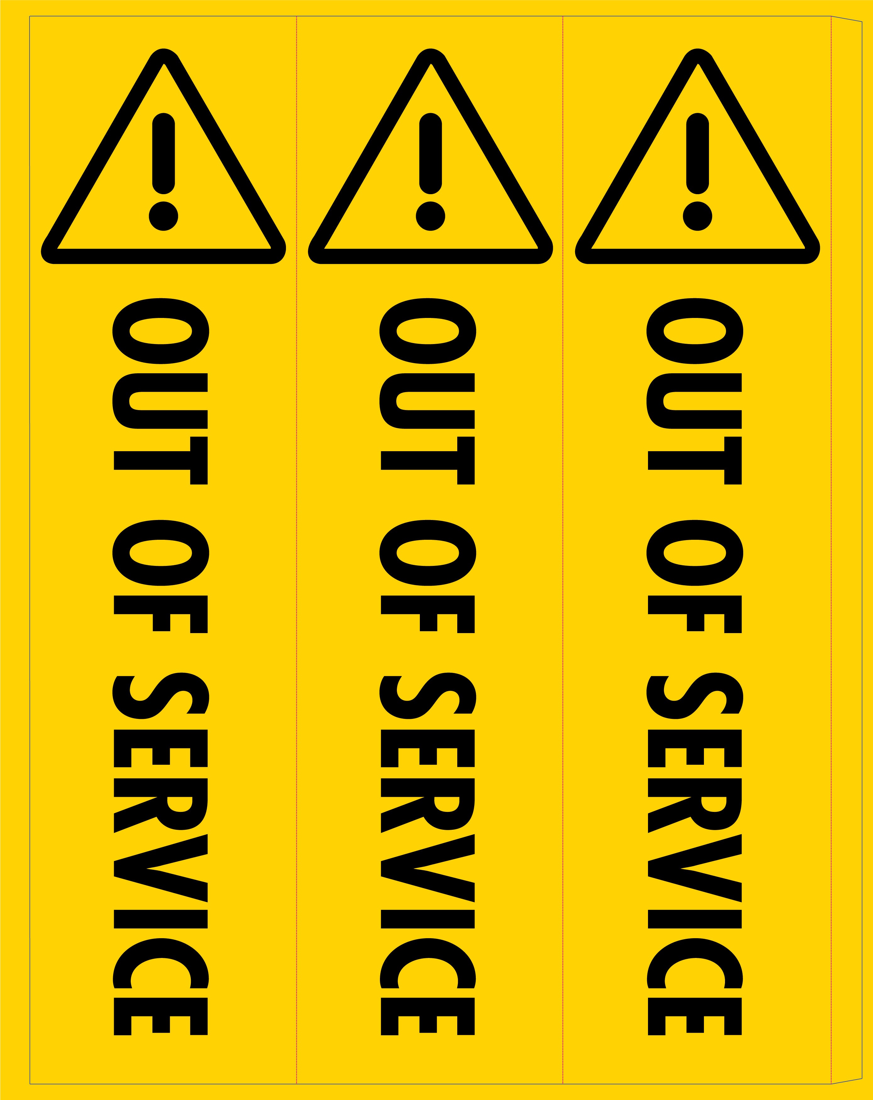 Out Of Service - Corflute Bollard Cover – New Signs