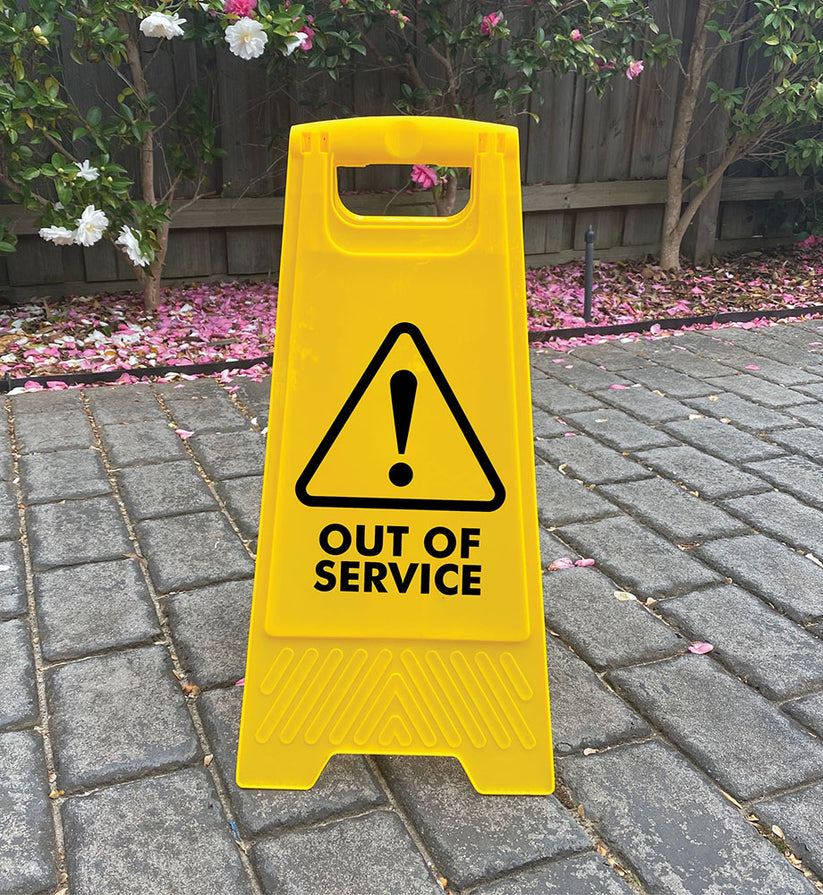 Yellow A-Frame - Out Of Service – New Signs