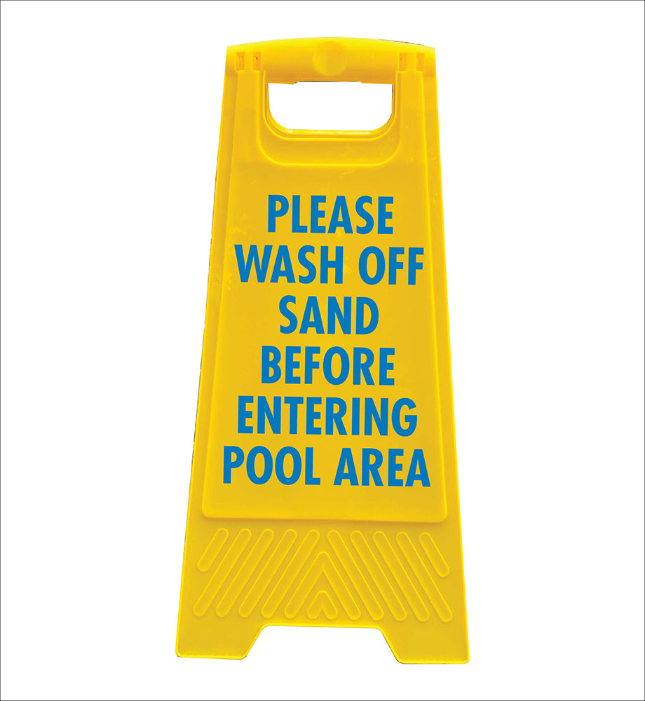 Yellow A-Frame - Please Wash Off Sand – New Signs