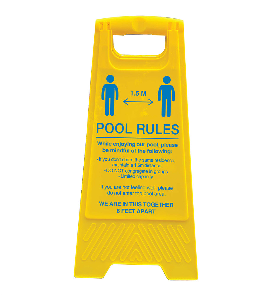 Yellow A-Frame - Pool Rules 5 – New Signs
