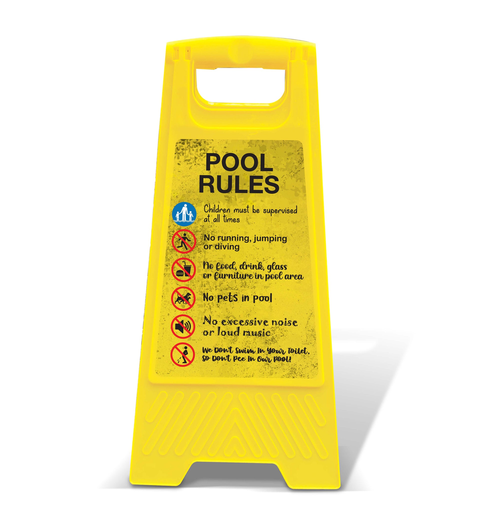 Yellow A-Frame - Pool Rules 7 – New Signs