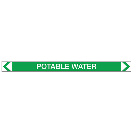 Water - Potable Water - Pipe Marker Sticker – New Signs
