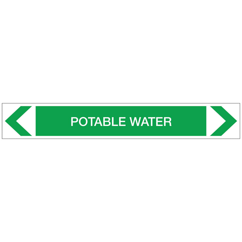 Water - Potable Water - Pipe Marker Sticker – New Signs