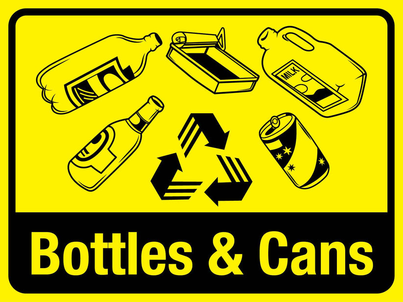 Recycle Bottles & Cans Wheelie Bin Stickers – New Signs