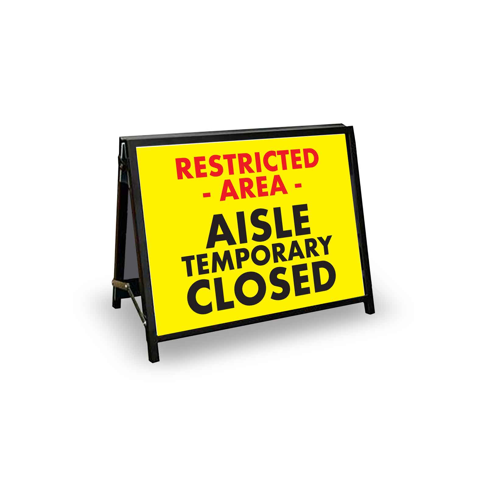 A-Frame Landscape Black - Restricted Area Aisle Temporary Closed Corfl ...