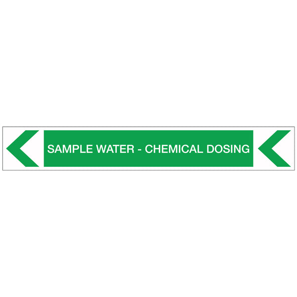 Pool/Spa - Sample Water - Chemical Dosing (Left) - Pipe Marker Sticker ...