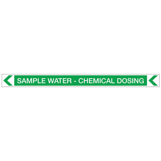 Pool/Spa - Sample Water - Chemical Dosing (Left) - Pipe Marker Sticker ...