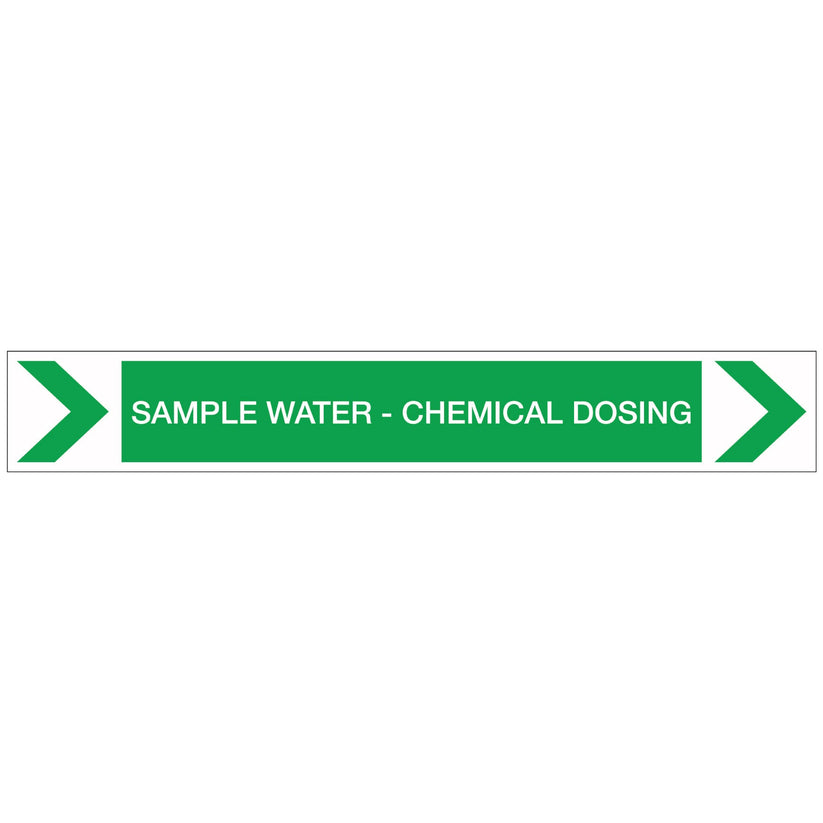 Pool/Spa - Sample Water - Chemical Dosing (Right) - Pipe Marker Sticke ...