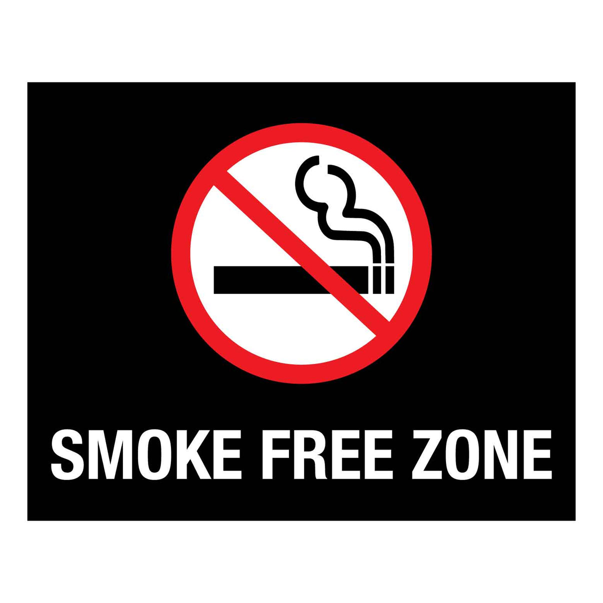 Smoke Free Zone (Rectangle) Decal – New Signs