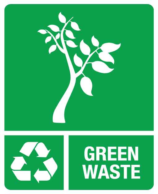 Standard Green Waste Wheelie Bin Stickers – New Signs