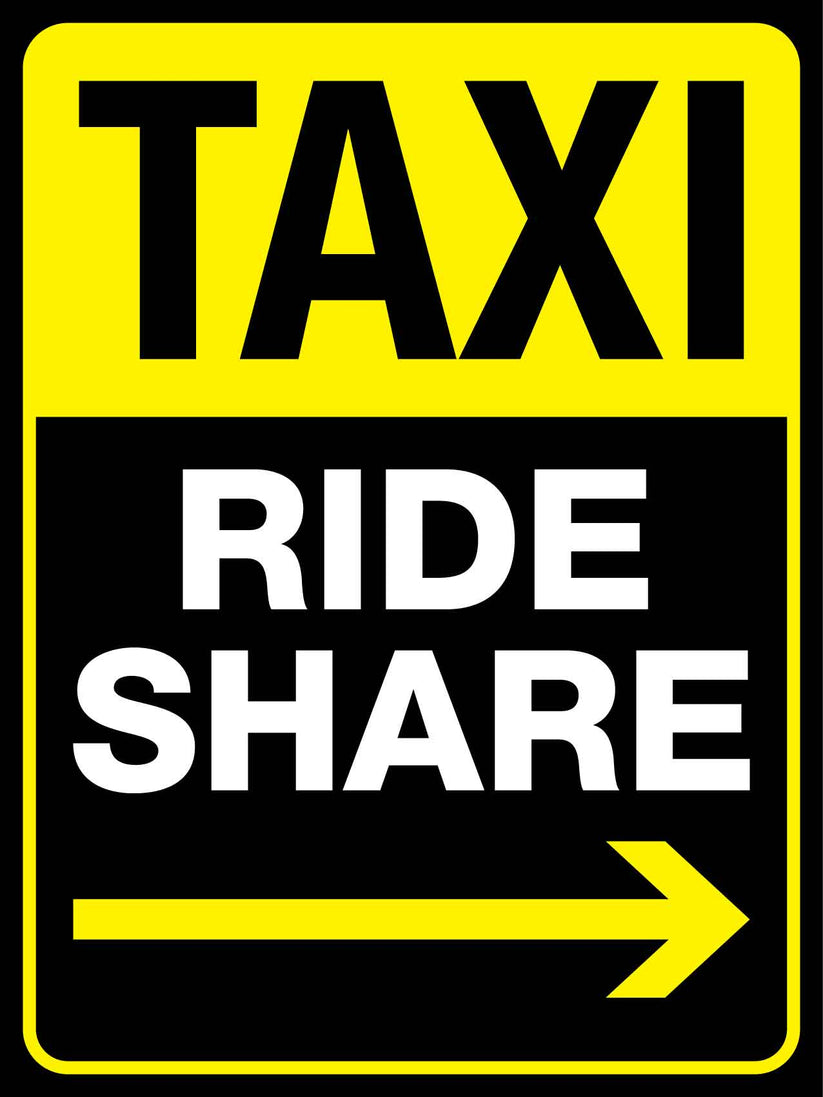 Taxi Ride Share Right Arrow Sign – New Signs