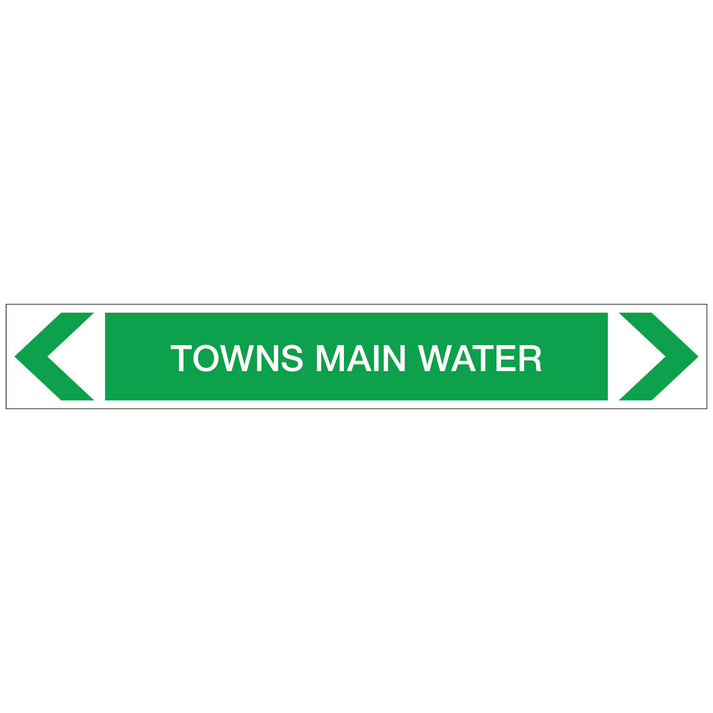 Water - Towns Main Water - Pipe Marker Sticker – New Signs