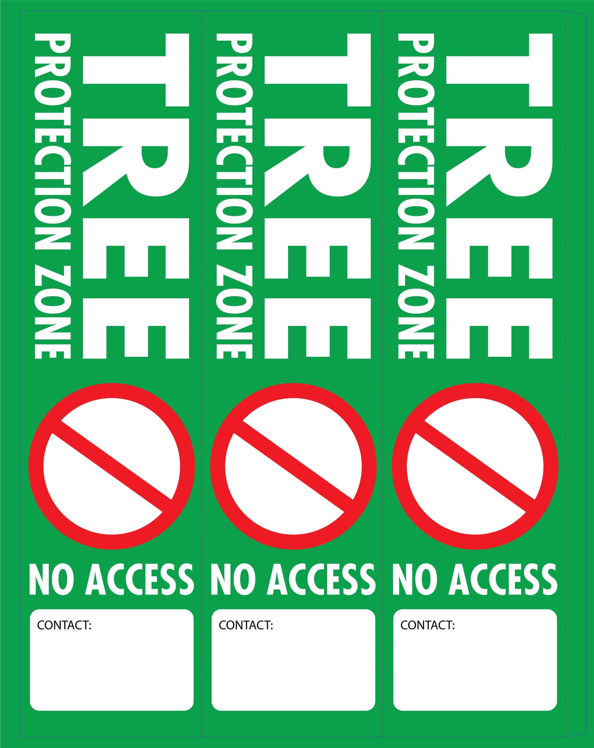 Tree Protection Zone No Access Custom - Corflute Bollard Cover – New Signs